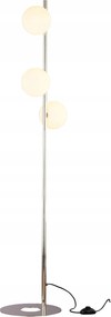 Podlahová lampa Feme Stříbrná Bílá Skleněná Stínidla 3xG9 151 cm Stojací lampa