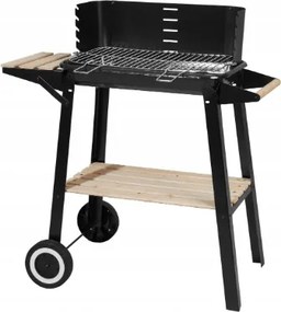 Velký mobilní gril na dřevěné uhlí nastavitelný na kolečkách Grillmeister