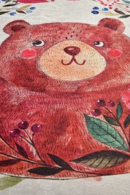 Dětský kulatý koberec Bears Garden 140 cm vícebarevný