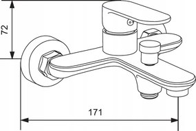 Vanová baterie MEXEN MILO s připojením na sprchu - černá matná, 71330-70