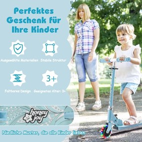 Costway Dětská koloběžka s LED koly a sklopnými řídítky, výškově nastavitelná