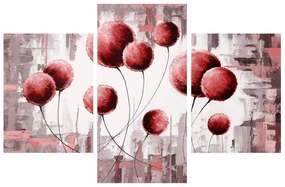 Abstraktní obraz - červené balónky (90x60 cm)