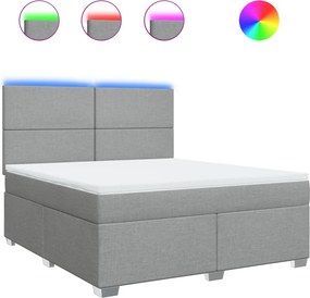 Box spring postel s matrací světle šedá 180 x 200 cm textil 3292860