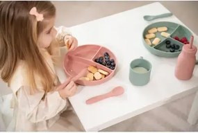 KikkaBoo Talíř dělený s přísavkou Platinum Silicone Sand / od 6 měsíců