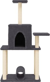 Škrabadlo pro kočky se sisalovými sloupky tmavě šedé 122 cm 172090