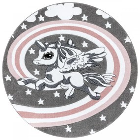 Hans Home | Dětský kusový koberec Petit Pony grey kruh - 140x140 (průměr) kruh