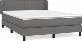 Box spring postel s matrací šedá 140 x 190 cm umělá kůže 3127191