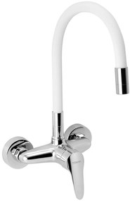 Ferro Zumba - Dřezová baterie s elastickým ramenem 150mm, bílá-chrom, 94480,0B