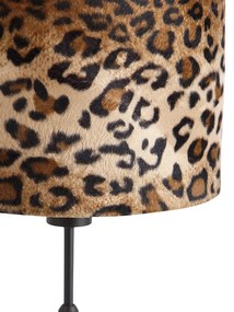 Stolní lampa černý sametový odstín leopardí design 25 cm - Parte