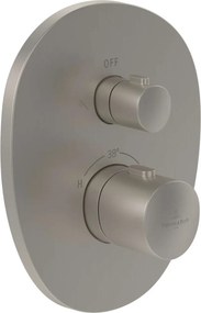 Villeroy & Boch Antao - Termostatická baterie pod omítku, pro 2 spotřebiče, s tělesem, matný kartáčovaný nikl TVS11100300064