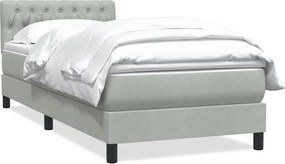 Box spring postel s matrací světle šedá 90x220 cm samet 3316527