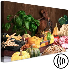 Obraz Středomořská kuchyně (1-dílný) široký - zátiší zeleniny