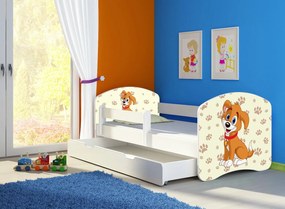Dětská postel - Pejsek 2 180x80 cm + šuplík bílá