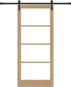 Posuvné dveře ORKDAL Přirozená a černá 93 x 211 cm 3331841