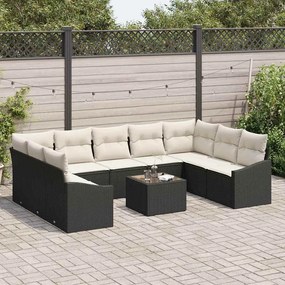 Set pohovek 10 ks Černá polyratan 3346887