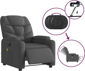 Elektrické masážní polohovací křeslo tmavě šedé textil 3204585