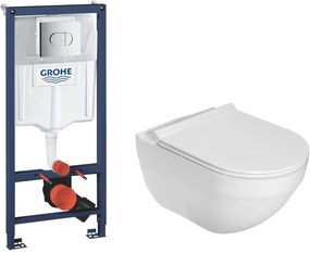Set podomítkový WC modul se splachovacím tlačítkem Grohe Solido 38981000, záchodová mísa Roca Hebe A34H138000