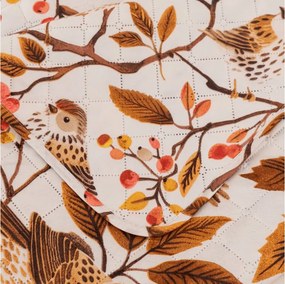 Přehoz na postel BIRDS PUMPKIN, hnědý Rozměr: 170 x 210 cm
