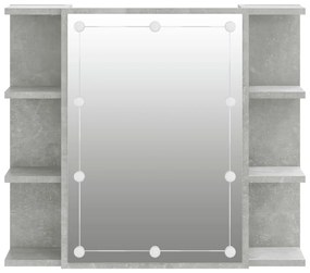 Zrcadlová skříňka s LED betonově šedá 70 x 16,5 x 60 cm