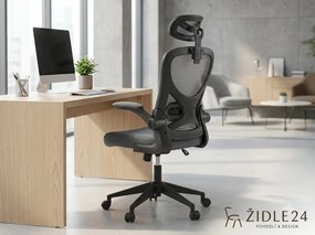 Ergonomická kancelářská židle ALEXANDRE - šedá síťovina