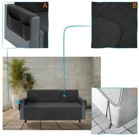 Potah na sedačku PARIS černý, 110 cm