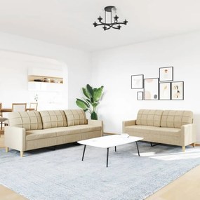 2dílná sedací souprava krémová textil 3278321