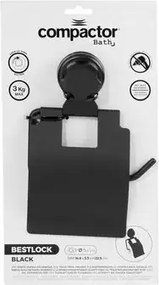 Compactor Bestlock Black Magic Držák toaletního papíru s přísavkou čer