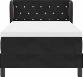 Postel s boxspringem s čelo Černá 90 x 190 cm samet 3340312