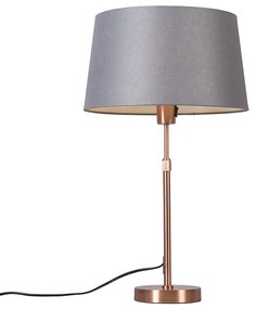 Stolní lampa měděná se stínidlem šedá 35 cm nastavitelná - Parte