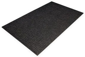 Černá plastová čistící vnitřní vstupní rohož - 90 x 60 x 1 cm