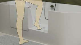 Polysan PORTAS L asymetrická vana s dvířky 170 x 75 x 60 cm levá akrylát bílá 75531