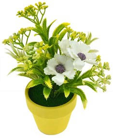 Dekorativní květina (16cm) - Žlutá, 1ks