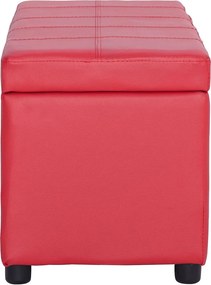 Lavice s úložným prostorem 116 cm červená umělá kůže 281314