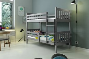Poschoďová postel Carino 200x90 cm - šedá