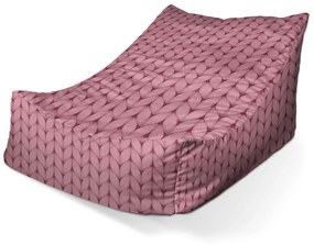 Sablio Sedací vak Lounge Růžové pletení z vlny - 120 x 100 x 80 cm