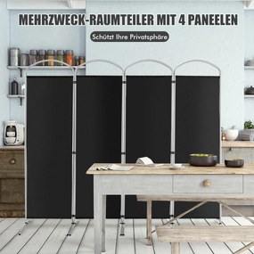 Costway Folding 4 Panel Room Diferd pro Home – 221 × 51 × 188 cm, černý