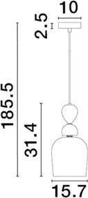 Závěsné svítidlo NOVA LUCE MURANO E14 9009234 bez žárovky