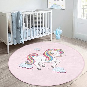 Růžový dětský koberec ø 80 cm Comfort – Mila Home