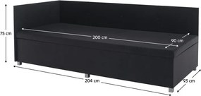 Válenda AURIA UNI 90x200 s úložným prostorem, šedá Trinity 34 Kondela 0000395671