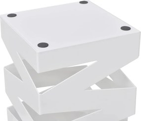 Bílý hranatý stojan na deštníky a vycházkové hole, ocelový, 48,5 cm 242468