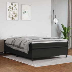 Box spring postel s matrací černá 140 x 190 cm umělá kůže 3144602