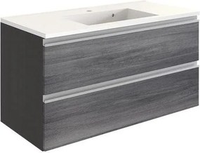 XXXLutz SKŘÍŇKA S UMYVADLEM, barvy stříbrného dubu, barvy grafitu, 100/54/47 cm Held - Online Only koupelnové skříňky - 000307009823