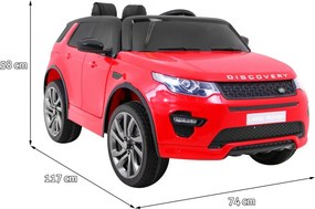 Ramiz Land Rover Discovery elektrické auto pro děti červené SUV + dálkové ovládání