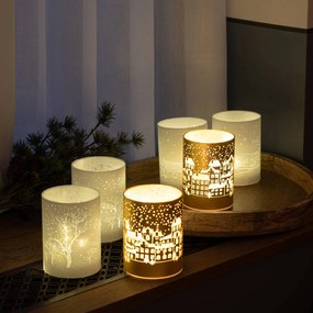 Dekorativní svíčka LED Ava Town set of 2, zlatá