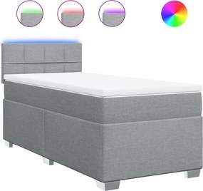 Box spring postel s matrací světle šedá 80 x 200 cm textil 3288015