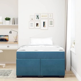 Rám postele s matrací Tmavě modrá 120 x 190 cm textil 3399282