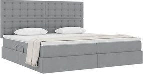 Postel s úložným prostorem a matrací Světle šedá 200 x 200 cm 3371928