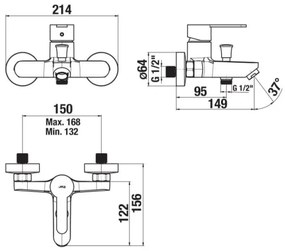 JIKA H3211Z70044001 - Vanová baterie LYRA lesklý chrom