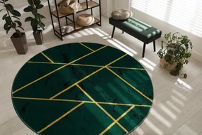 Dywany Łuszczów Kusový koberec Emerald geometric 1012 green and gold kruh ROZMĚR: 160x160 (průměr) kruh