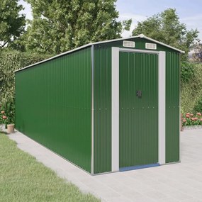 Zahradní kůlna zelená 192x606x223 cm pozinkovaná ocel 3147432
